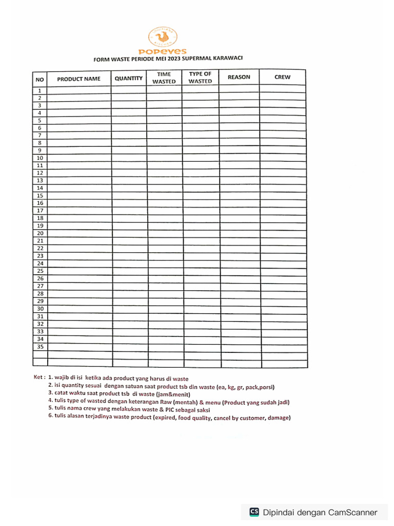 Form Tracking Waste | PDF