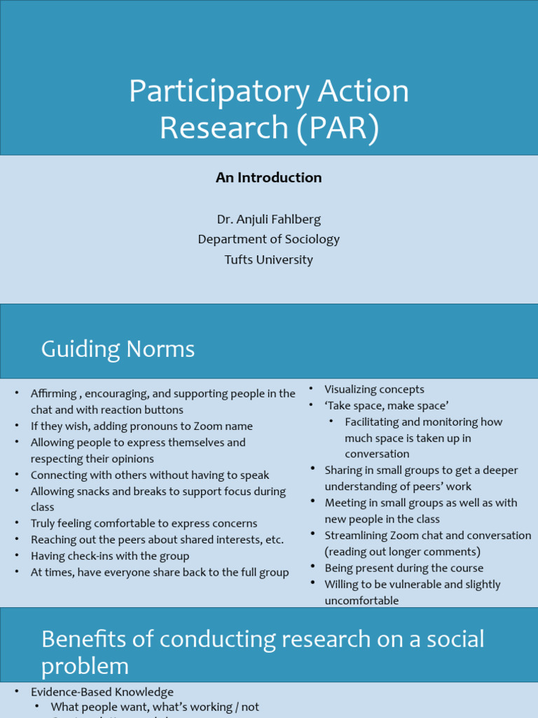 Day 1_ Basics of PAR | PDF | Participatory Action Research | Community