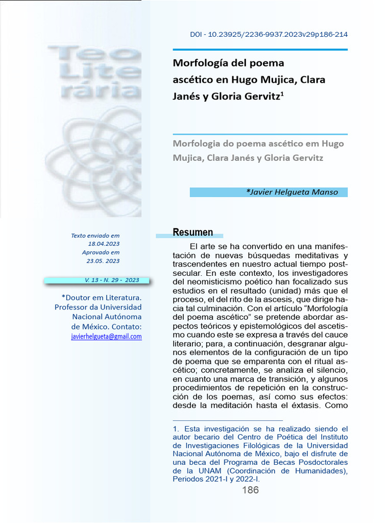 Helgueta Manso, Javier (2023) - Morfología Del Poema Ascético en Hugo ...
