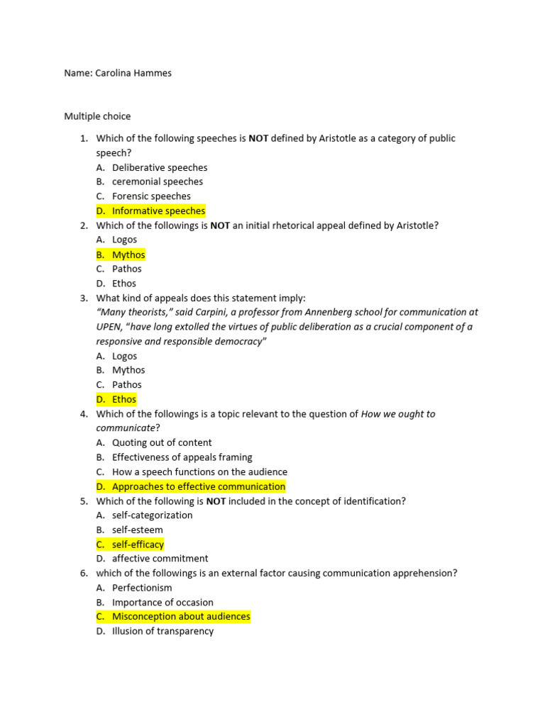 Quiz 1 | PDF | Persuasion | Rhetoric