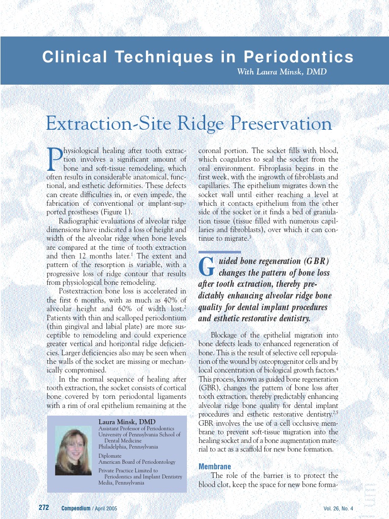 Extraction-Site Ridge Preservation: Clinical Techniques in Periodontics ...