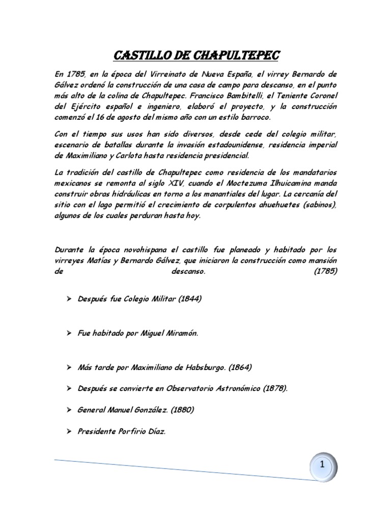 Castillo de Chapultepec | PDF | México | Gobierno