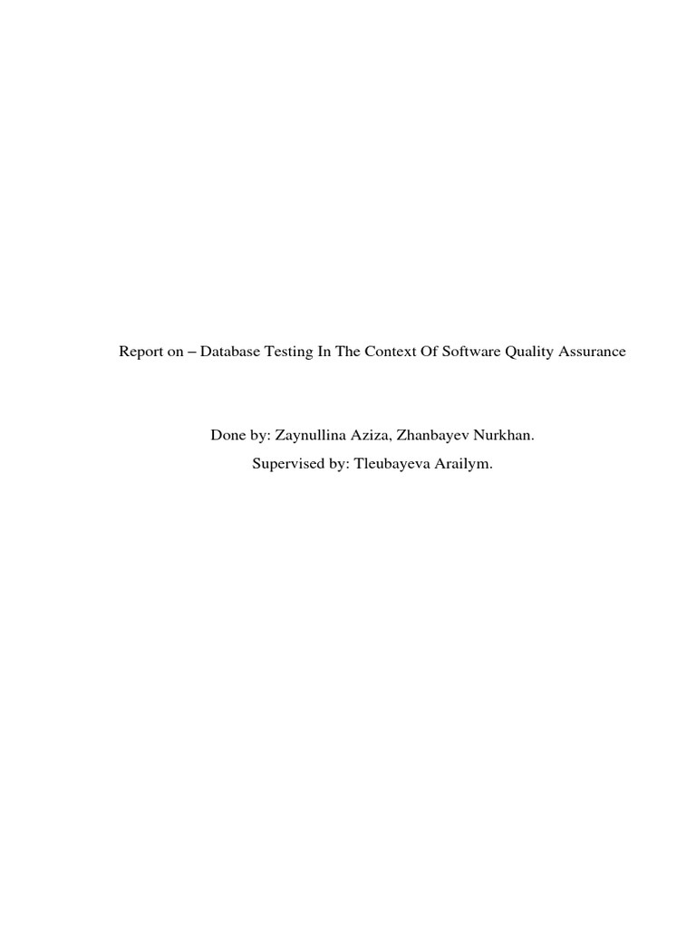 Report | PDF | Databases | Postgre Sql