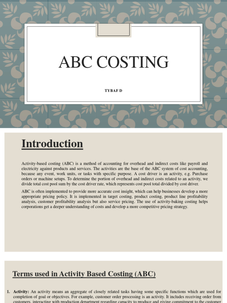 ABC Costing | PDF