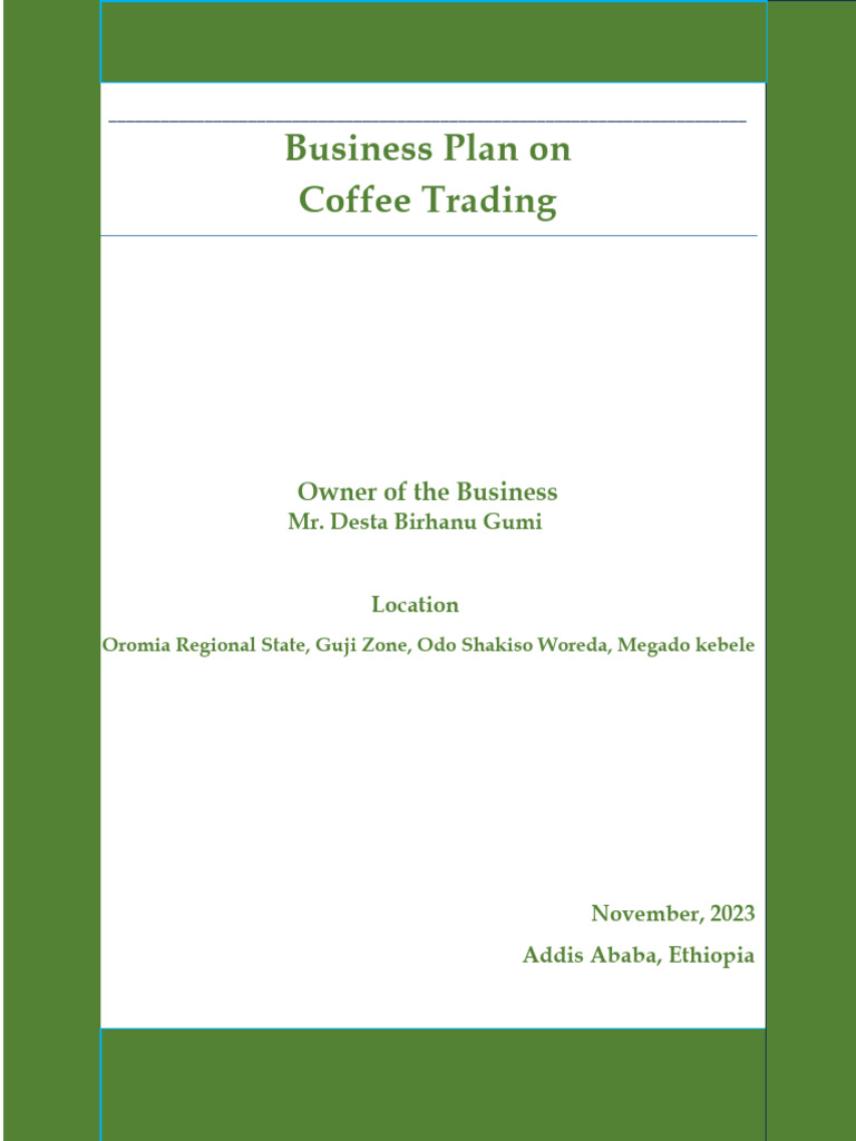 Desta Brehanu Coffee Business Plan-1 | PDF | Coffee | Expense