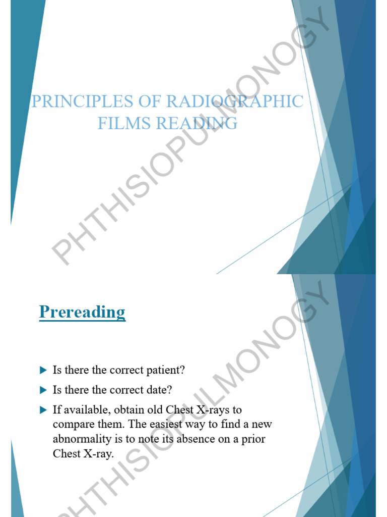 Radiographic Film Reading Principles | PDF | Lung | Anatomical Terms Of ...