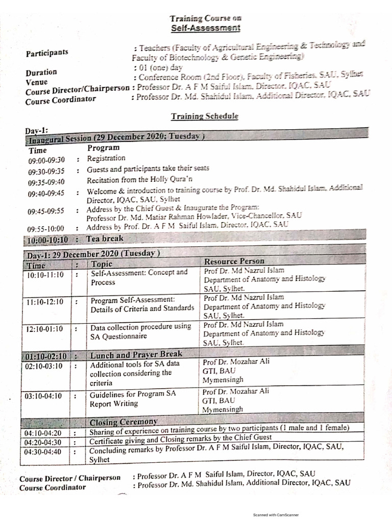 Training Schedule | PDF