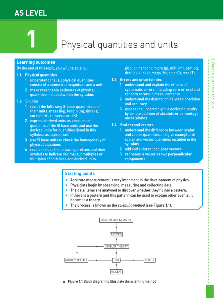01 Physical Quantities and Units | PDF | International System Of Units | Metrology