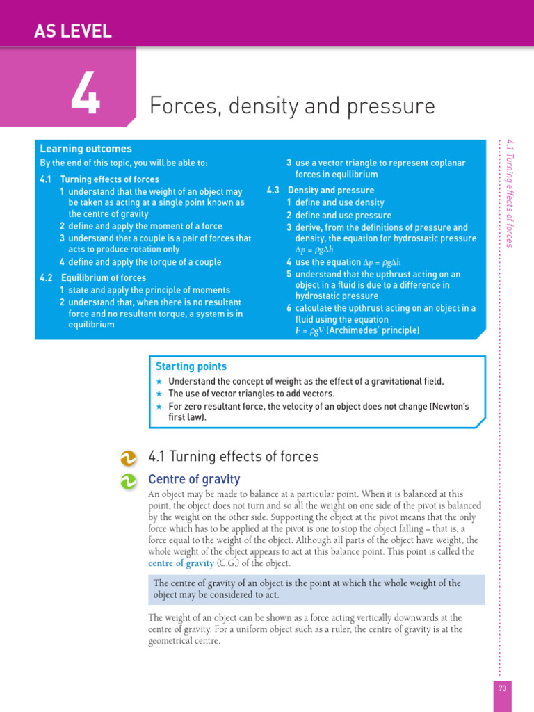 04 Forces, Density and Pressure | PDF | Buoyancy | Pressure