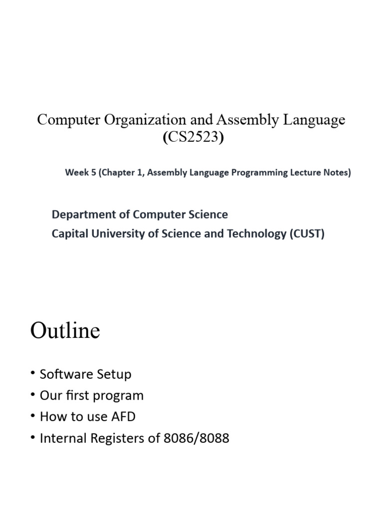 Lecture Slides Week5 1 | PDF | Software | Computer Architecture
