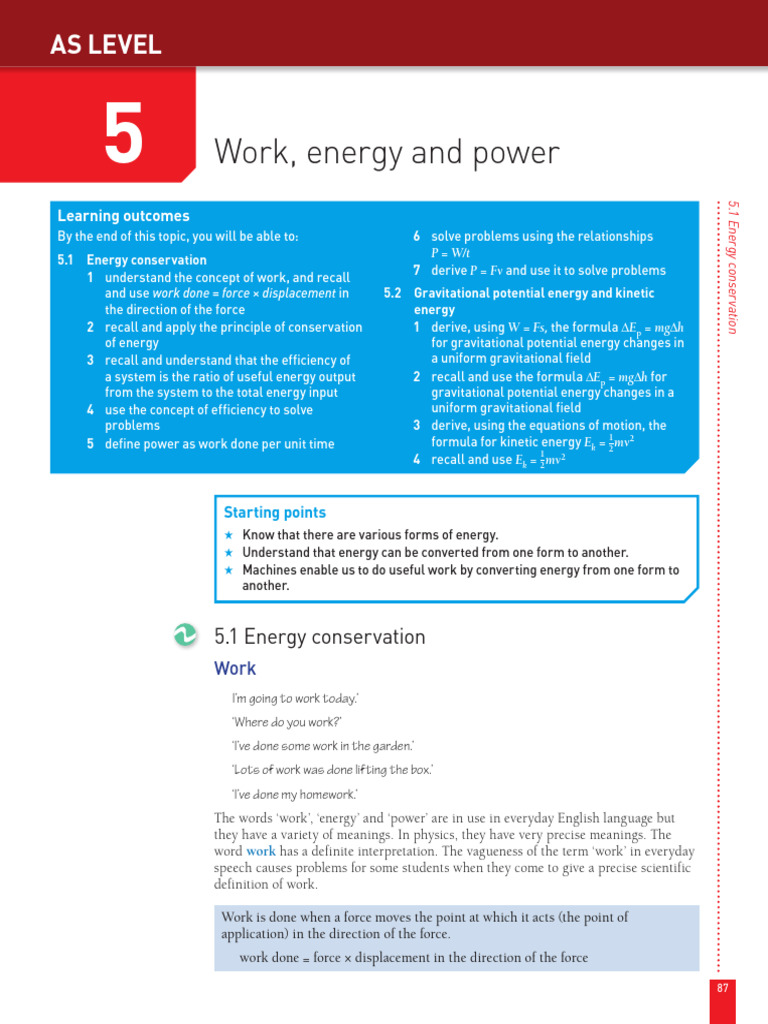 05 Work, Energy and Power | PDF | Potential Energy | Power (Physics)