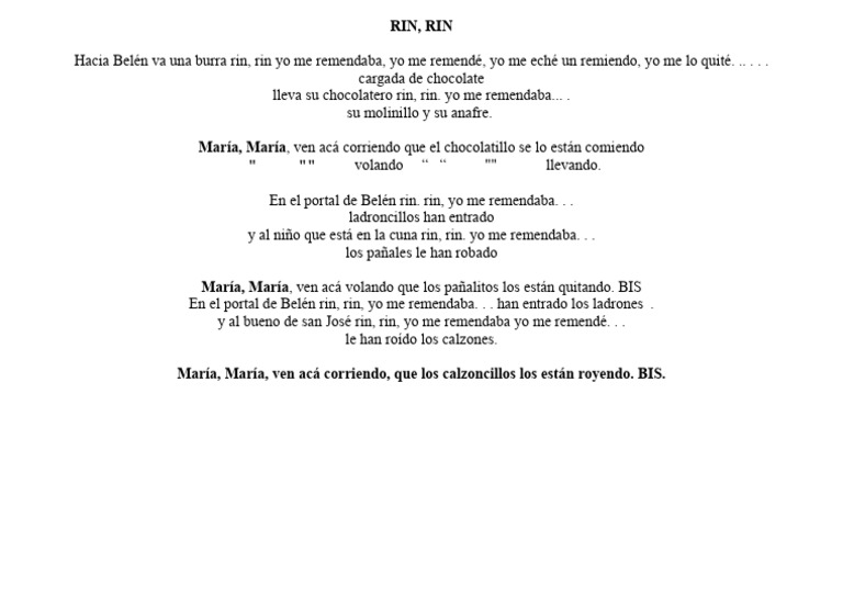 Rin Rin Letra | PDF