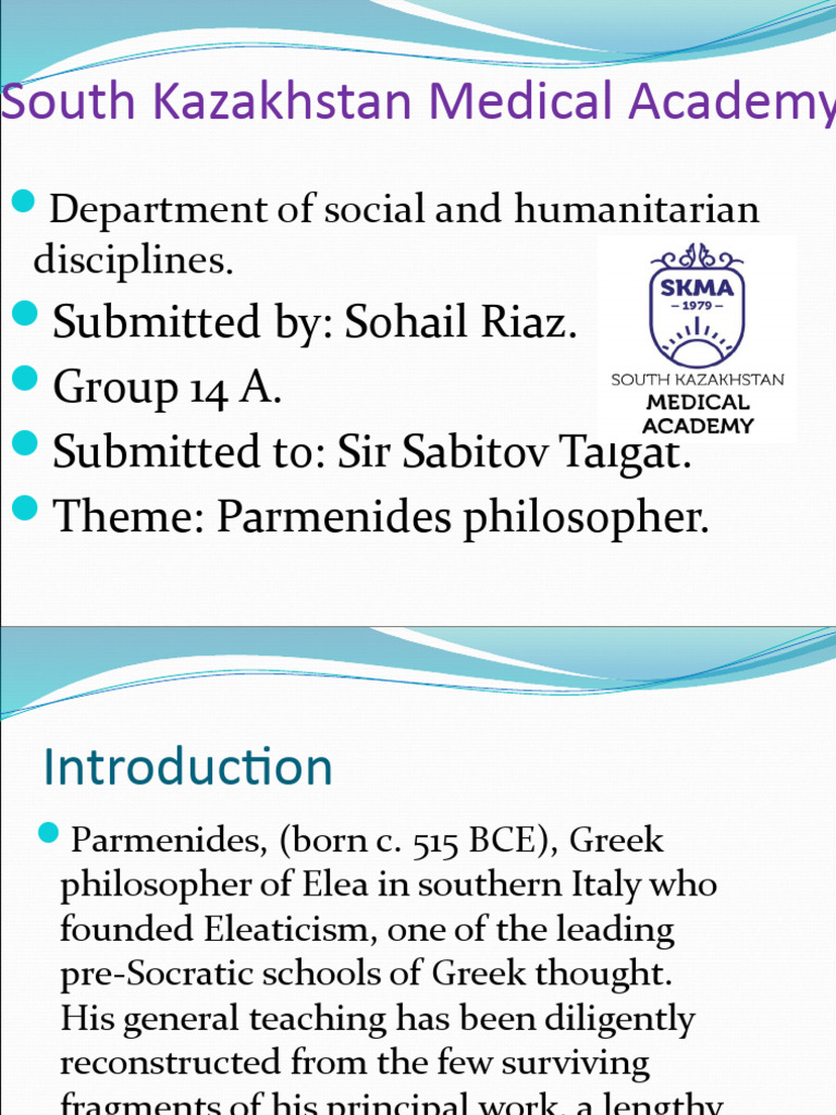 Parmenides Philosopher | PDF