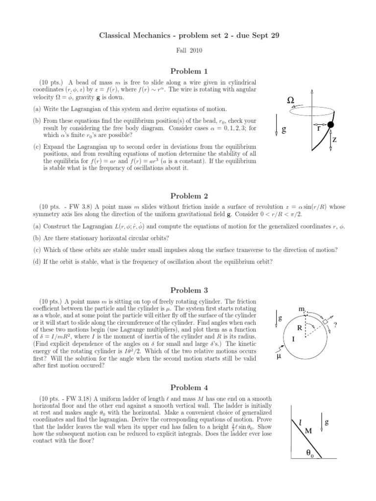 Some Problems and Solutions - Chapter 3 FW | PDF | Lagrangian Mechanics | Orbit