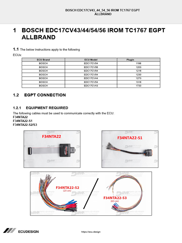 Bosch Edc17cv43 Irom tc1767 Egpt Allbrand | PDF