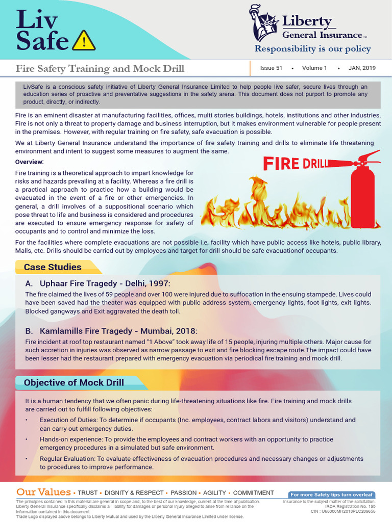 Fire Safety Mock Drill Guidelines | PDF