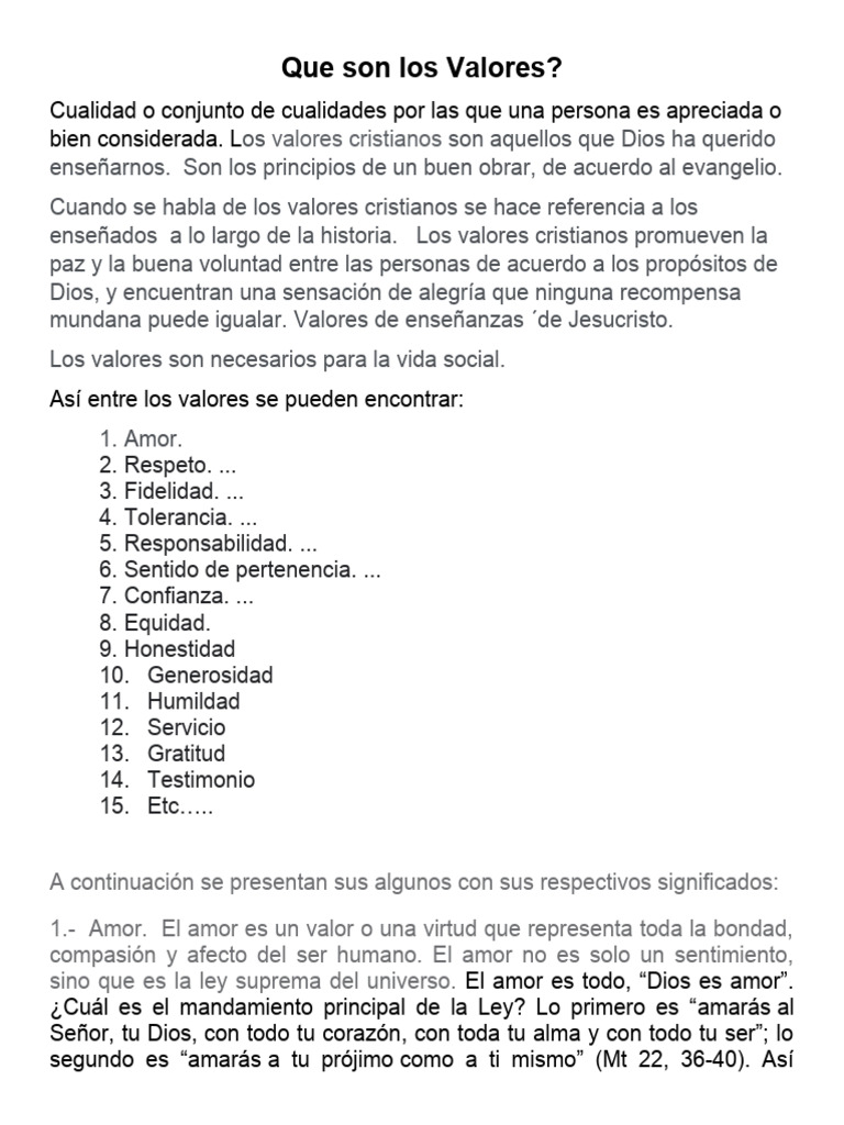 Valor Es | PDF | Amor | Tolerancia