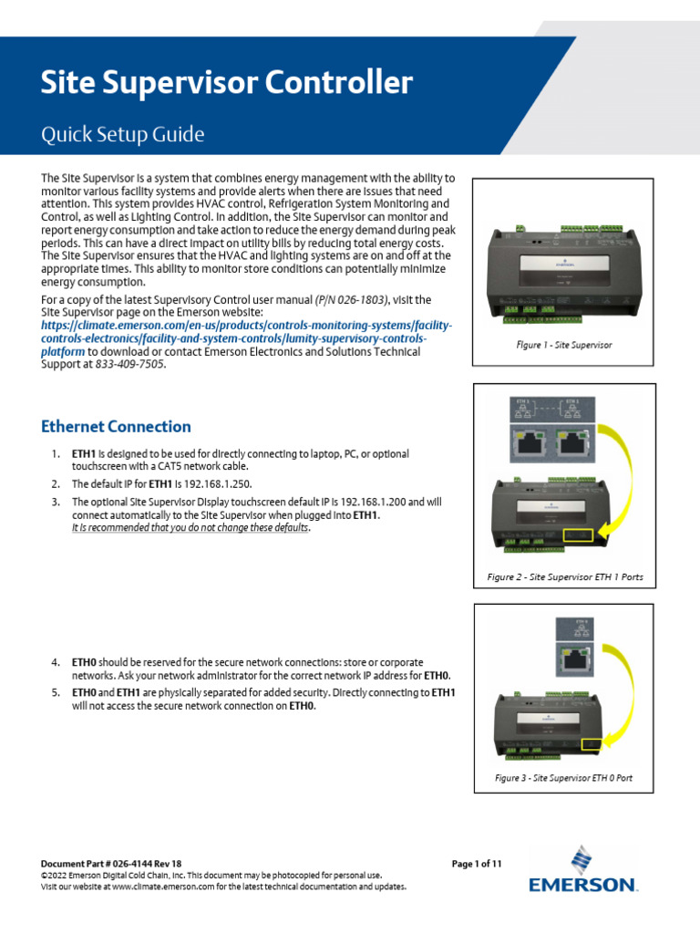 026 4144 Site Supervisor Controller Quick Setup Guide en Us 2188962 | PDF | Ip Address ...