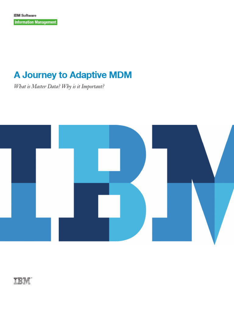 A Journey To Adaptive MDM - Ibm | PDF | Business Process | Customer
