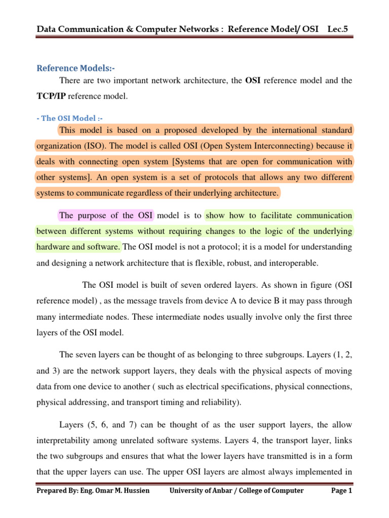 Lec 5 | PDF | Osi Model | Computer Network