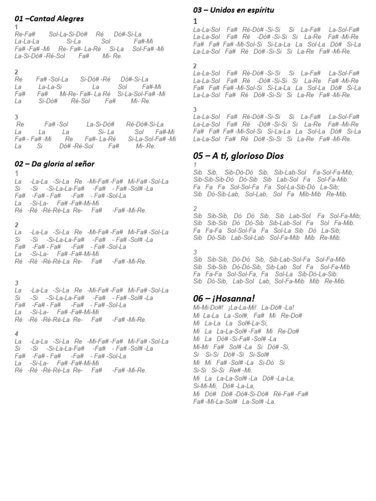 Cantad Alegres | PDF | Pitch (Música) | Notación musical