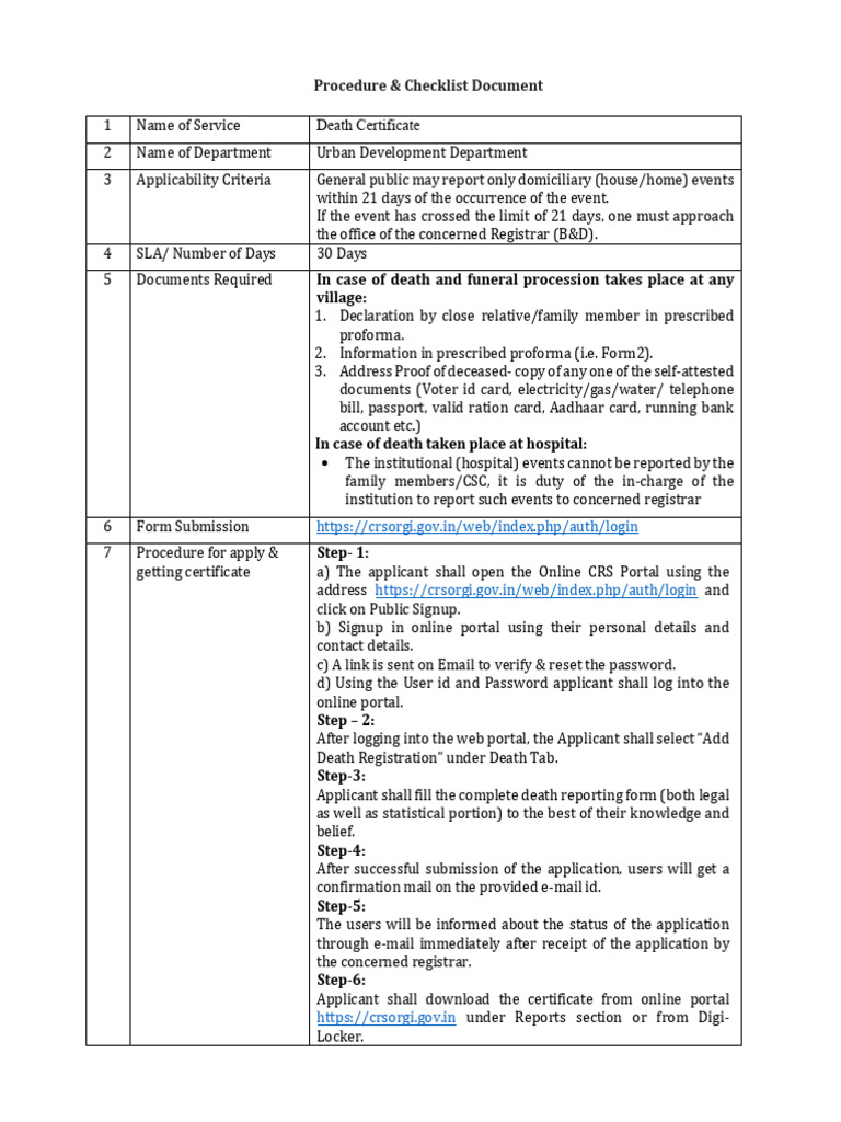 Death Certificate Application Process | PDF | Identity Document