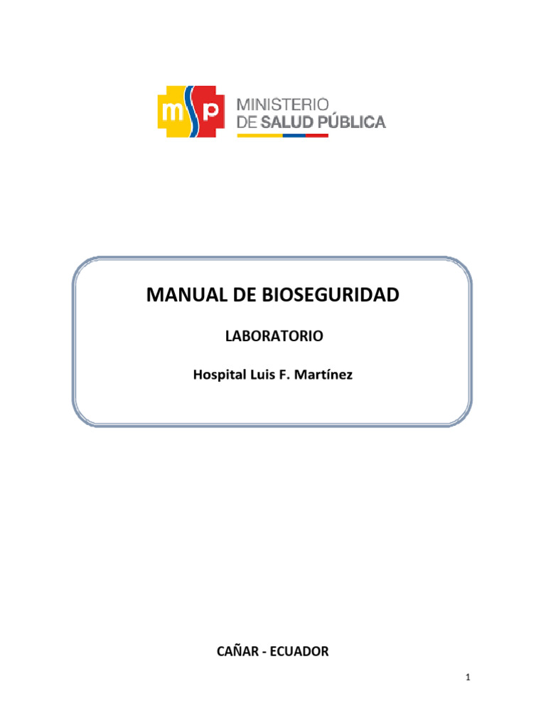 MANUAL DE BIOSEGURIDAD LABORATORIO 2022-Signed | PDF | Laboratorios | Especialidades Medicas
