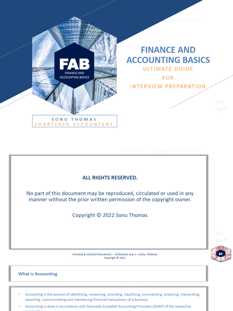 Finance and Accounting Basics - Interview Quest & Answers-1 | PDF ...