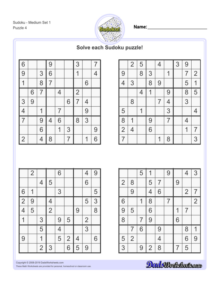 Solve Each Sudoku Puzzle! | PDF | Puzzles | Logic Puzzles