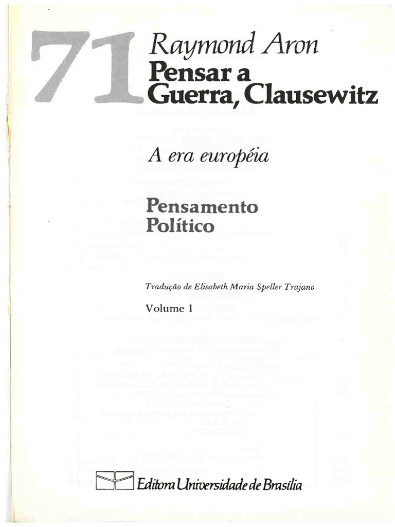Aron, R (1986) Pensar A Guerra, Clausewitz (Cap. 3) | PDF