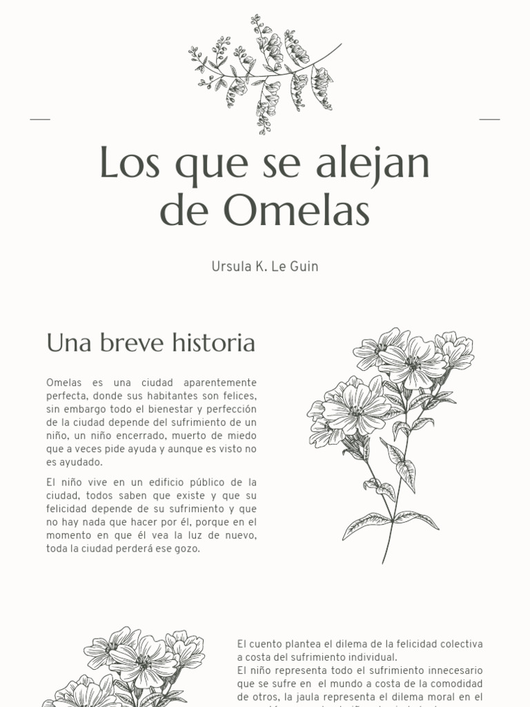 Los Que Se Alejan de Omelas Cuento, Opinion Personal | PDF | Libros ...