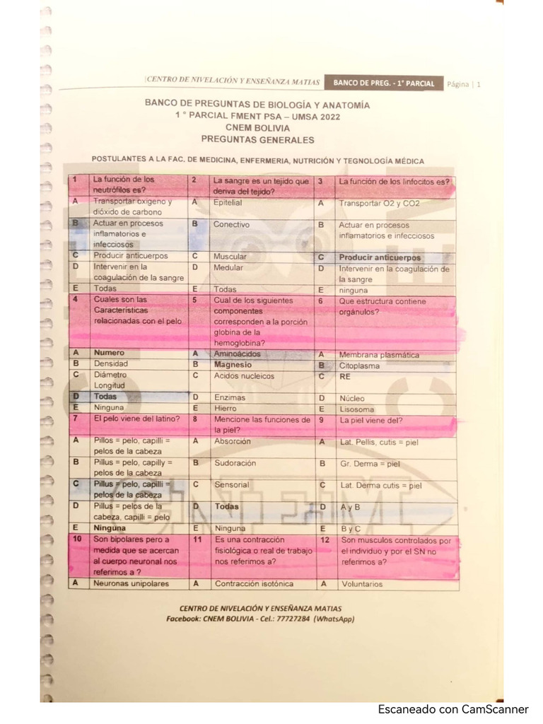 Banco de Preguntas 2022 CNEM | PDF