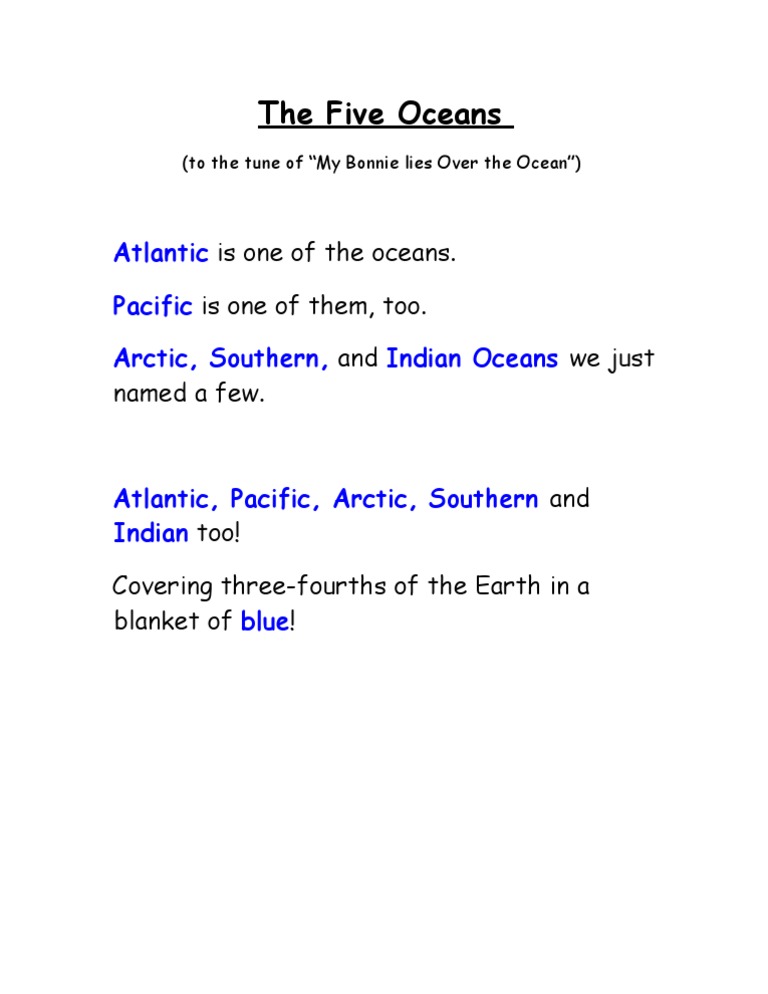 The Five Oceans Song | PDF