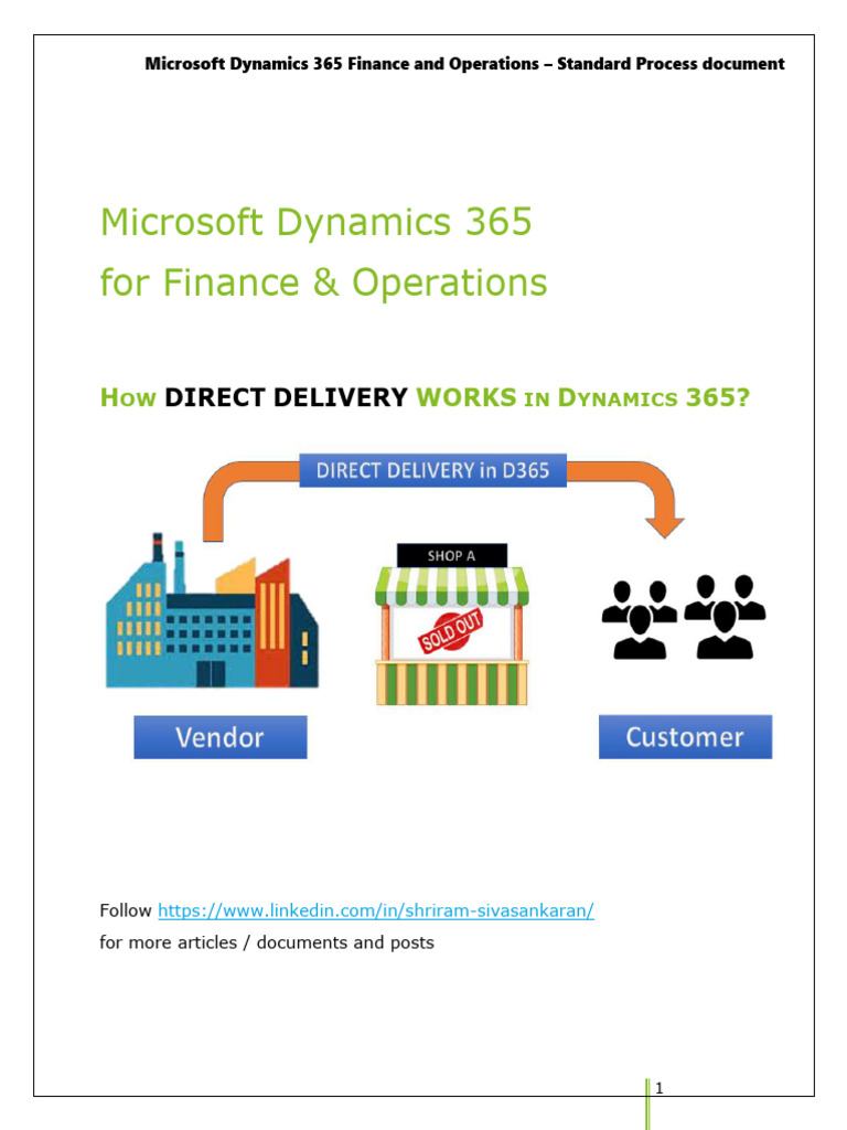 How Direct Delivery Works in Dynamics 365. | PDF | Receipt | Inventory