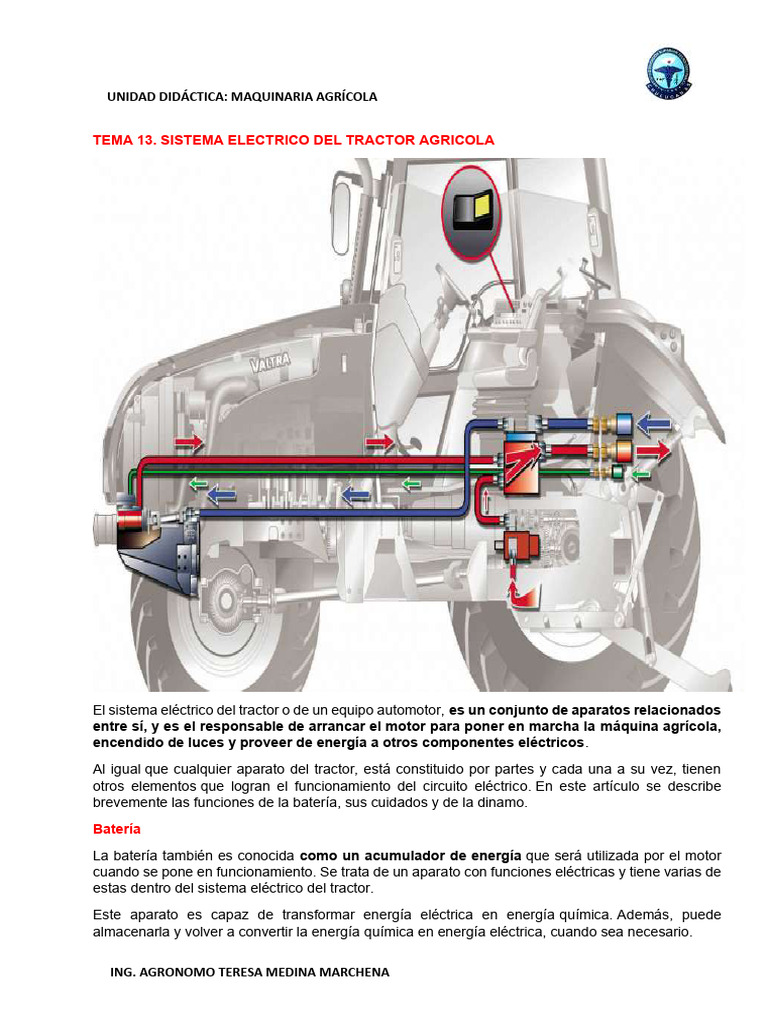 Tema 13. Sistema Electrico Del Tractor Agricola | PDF