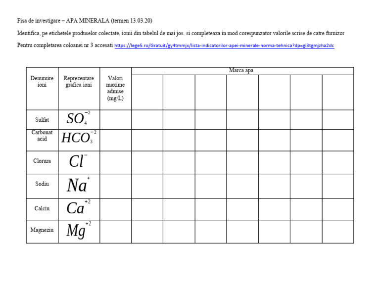 Tabel-Apa Minerala | PDF