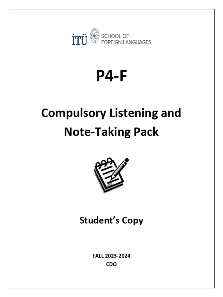 P4-F 2023-2024 Compulsory Listening and Note-Taking Pack | PDF
