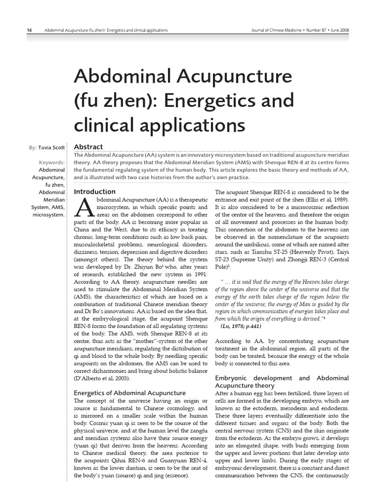 ABDOMINAL ACUPUNCTURE (Fu Zhen) Energetics and Clinical Applications ...