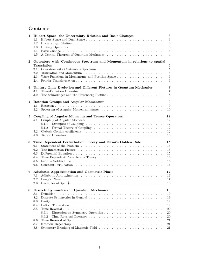 Quantum Mechanics Notes | PDF Quantum Mechanics Notes | PDF