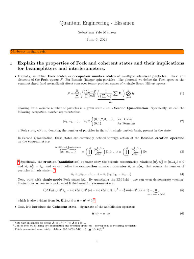 Fock & Coherent States in Quantum Optics | PDF