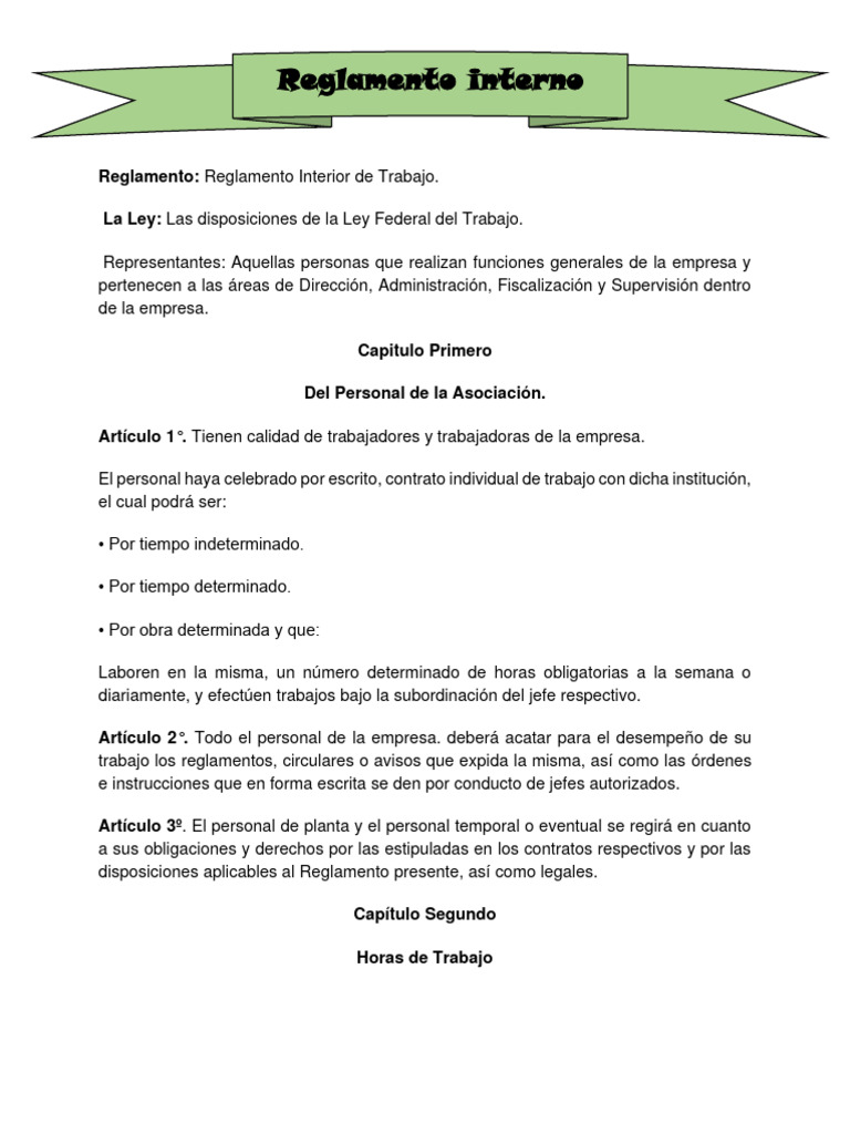 Practica 10 Reglamento Interno | PDF