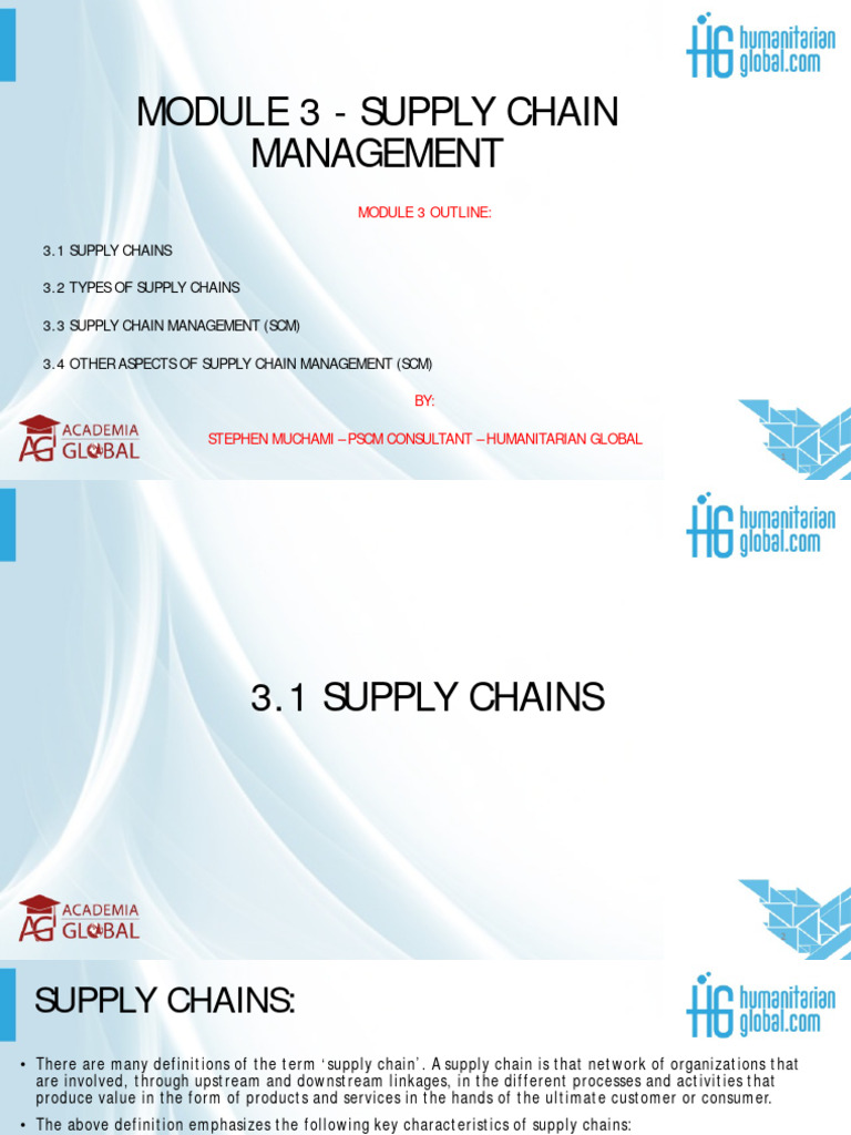 MODULE 3 - SUPPLY CHAIN MANAGEMENT Ppt Slides | PDF | Supply Chain ...