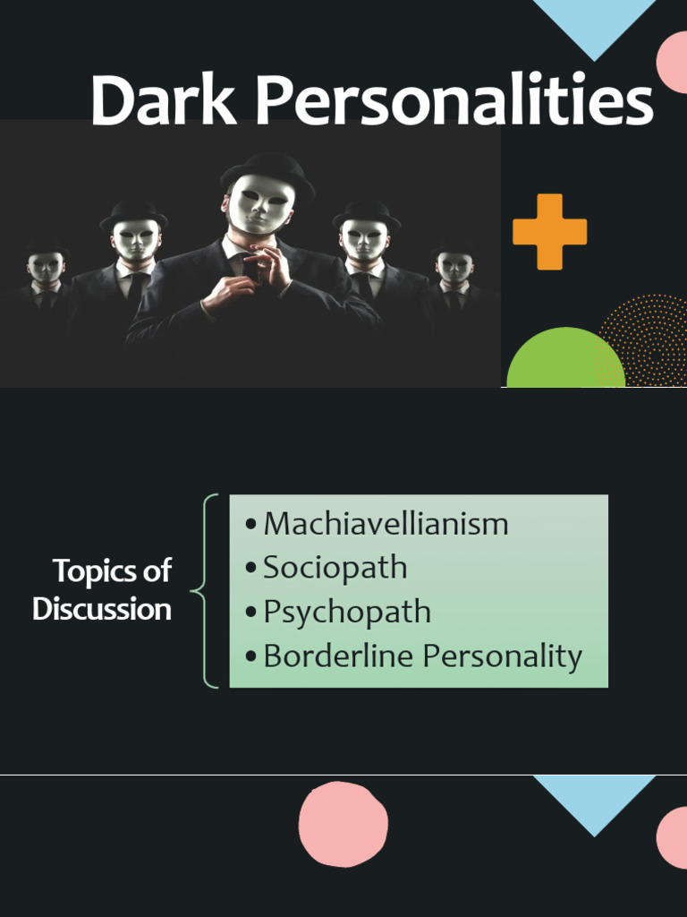 Understanding Dark Personalities | PDF | Antisocial Personality ...