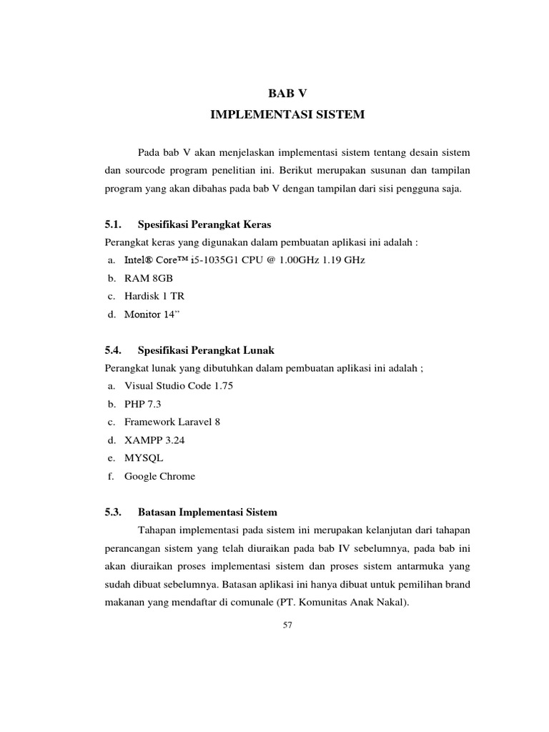 Bab 5 Implementasi Sistem | PDF