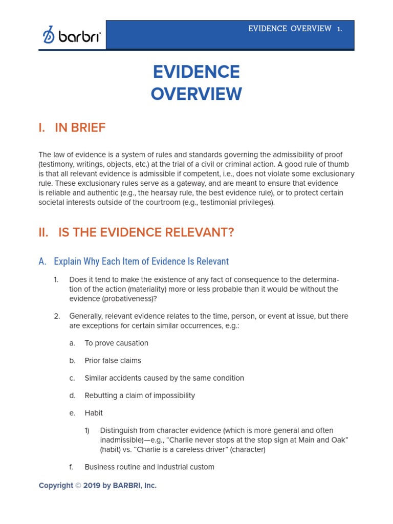Evidence Overview | PDF