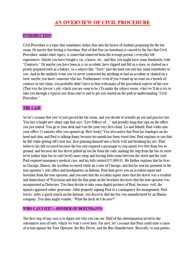 Civil Pro | Download Free PDF | Discovery (Law) | Diversity Jurisdiction