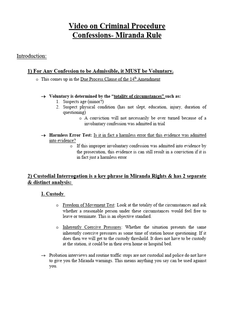 Criminal Procedure Confessions | PDF