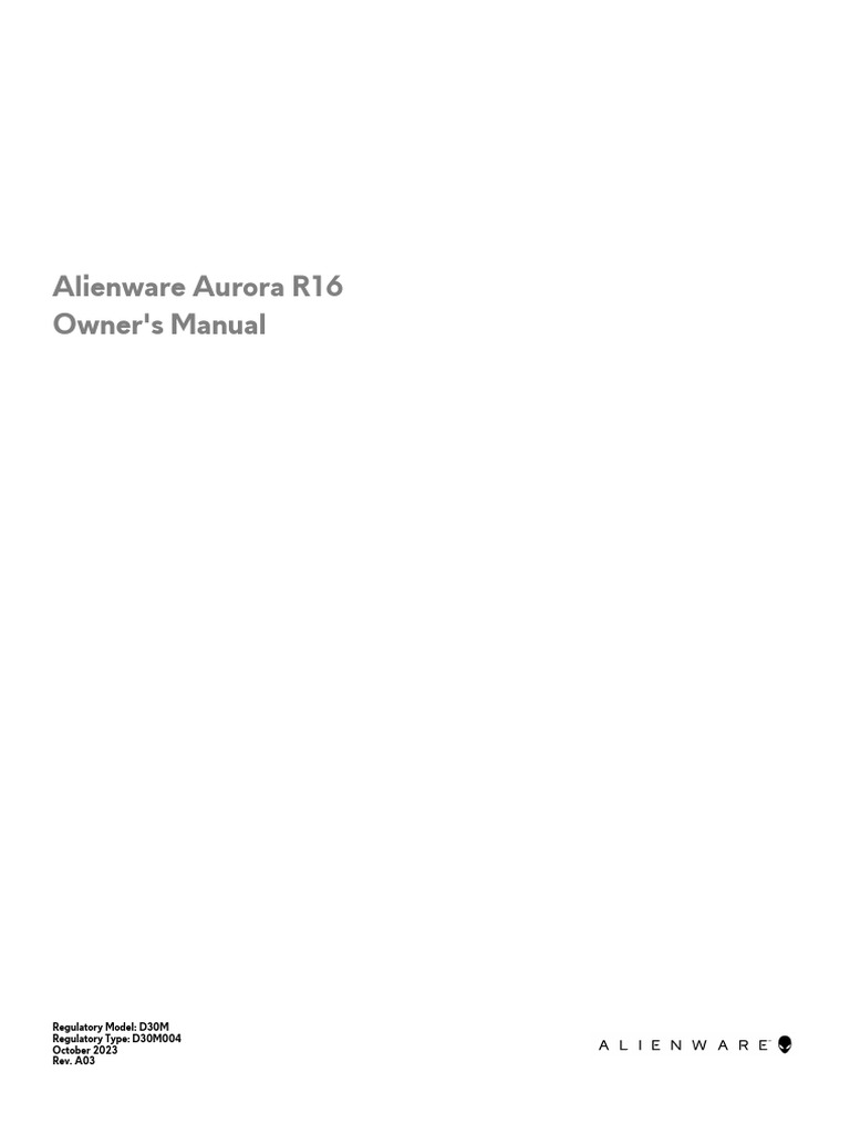 Alienware Aurora r16 Owners Manual en Us | PDF | Wi Fi | Ieee 802.11