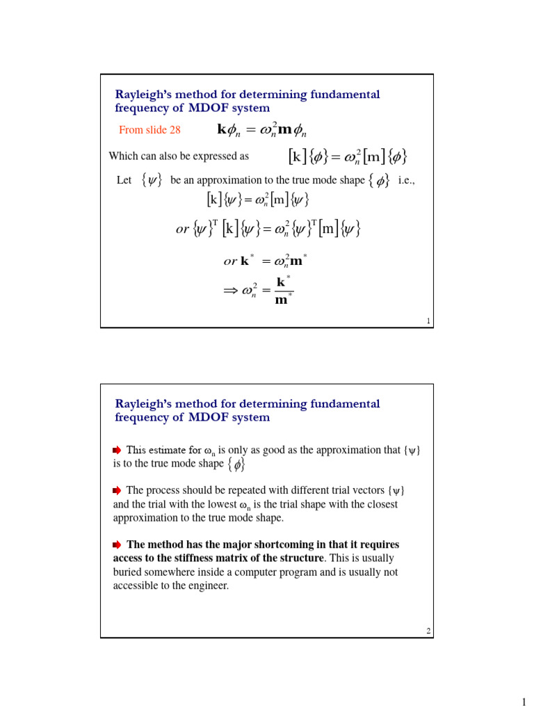 Lect_10_MDOF_Equations_of_Motion - part 4 | PDF | Normal Mode | Algebra