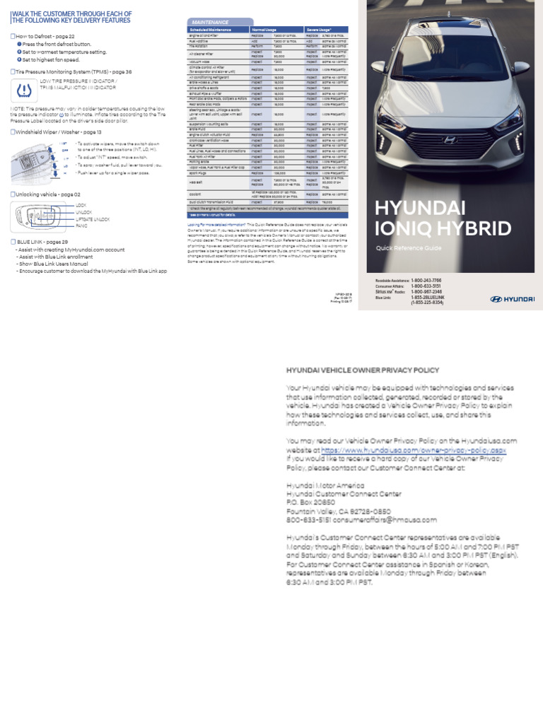 2018 Ioniq Hev QRG | PDF | Transport | Transportation Engineering